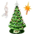 SUGIFT 15'' Pre-Lit Tabletop Ceramic Christmas Tree with 66 Multi Color Lights and 2 Star ...