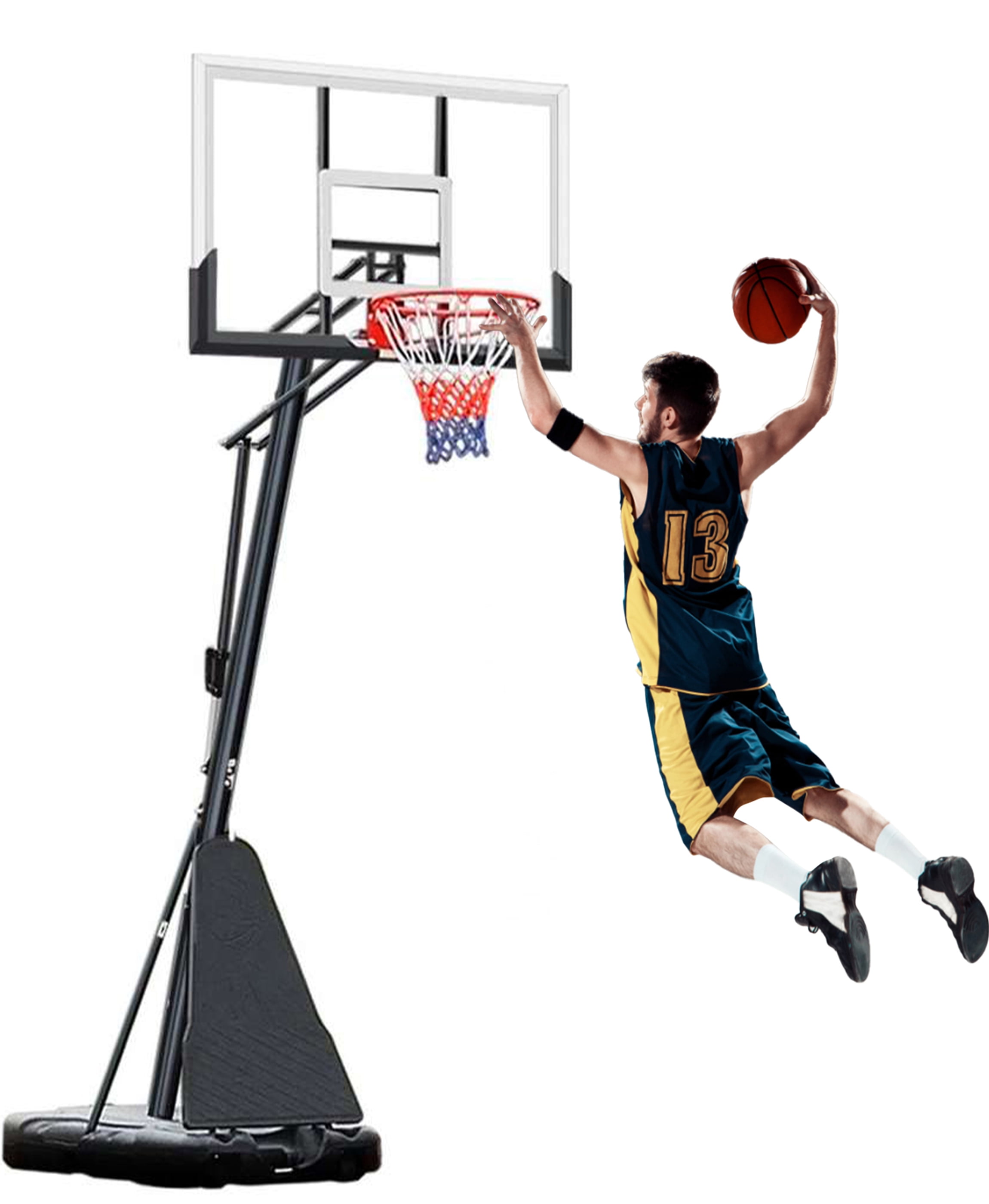 Inolait 54 In. Impact Adjustable Portable Basketball Hoop System ...