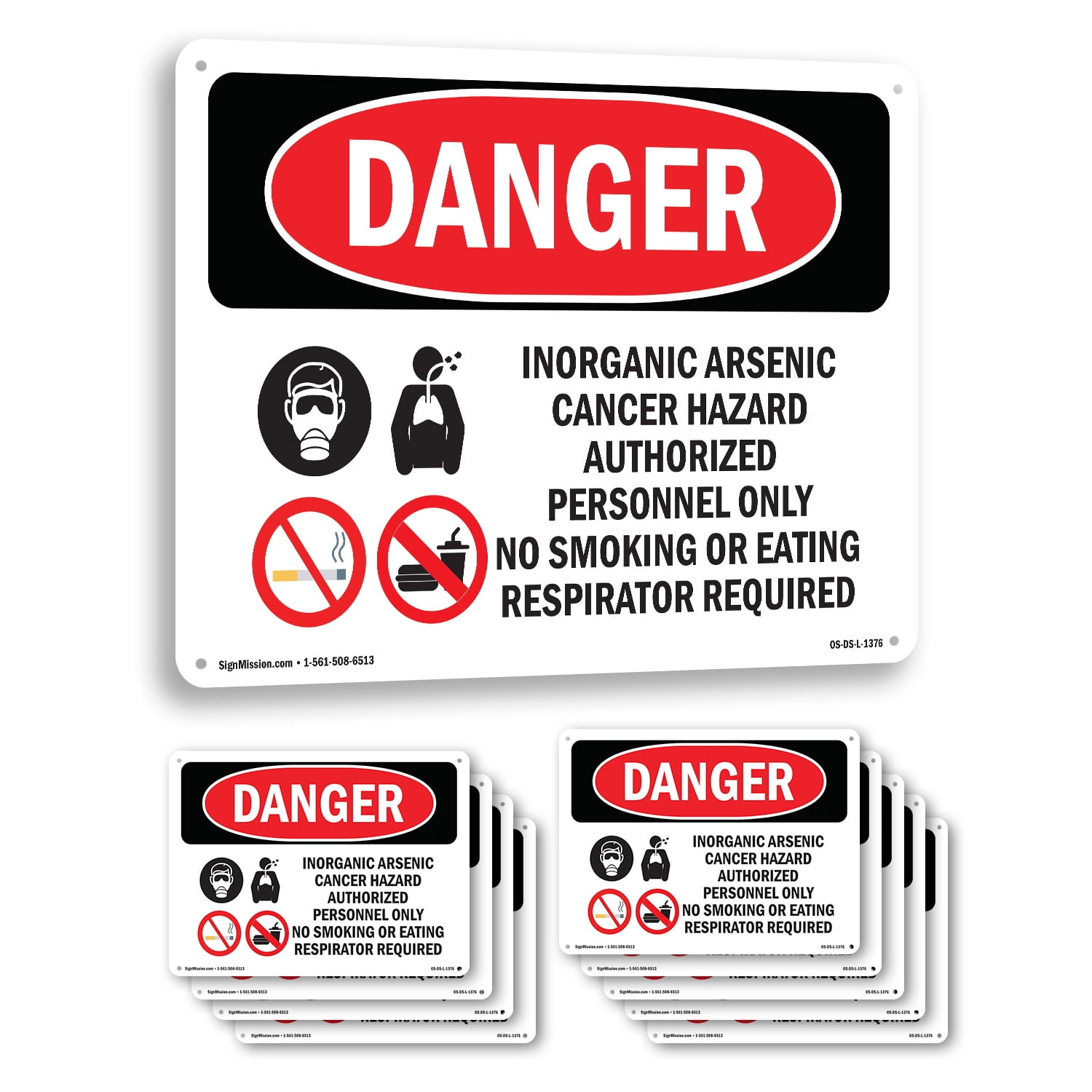 Inorganic Arsenic Cancer Hazard OSHA Danger Aluminum Sign 18 Inch x 12 ...