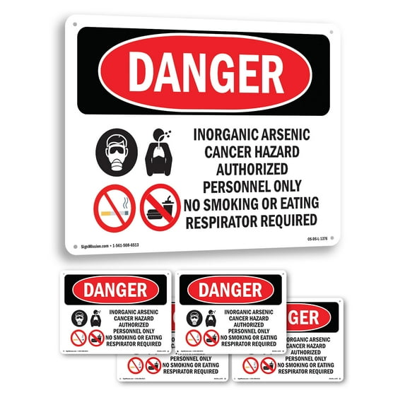 Inorganic Arsenic Cancer Hazard OSHA Danger Rigid Plastic Sign 24 Inch ...