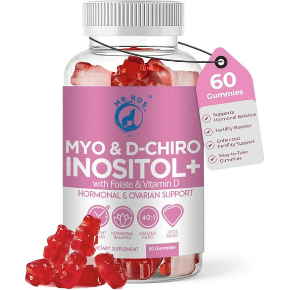 Mr Ros Inositol Gummies 40:1 Blend with Folate, Vitamin D, 60 Gummies ...