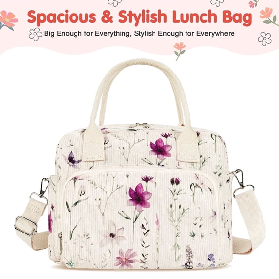 Bulopur Hummingbird Floral Quilted Large Lunch Bag for Women Elegant ...