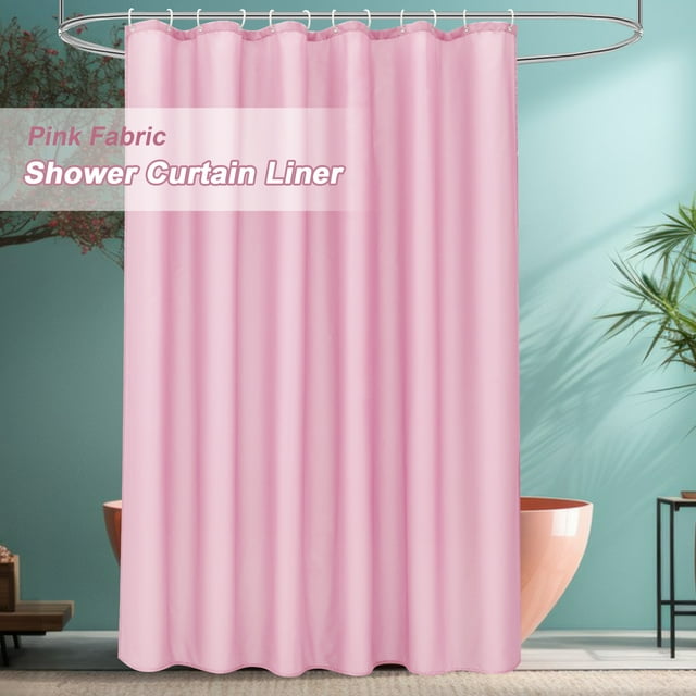 Inosoo Pink Fabric Shower Curtain,72"Wx 84"H Extra Long Water-repellent ...