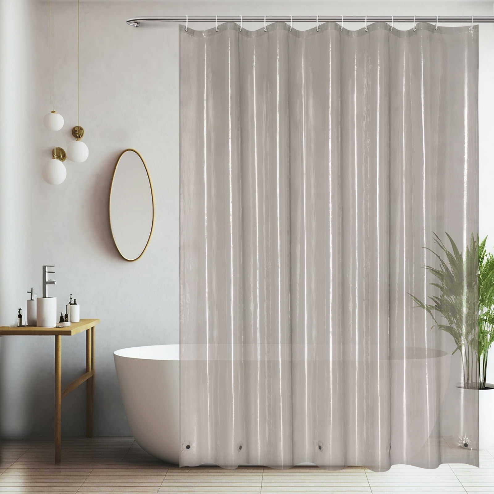 Inosoo Plastic Shower Curtain liner, 72"x 84" Extra Long Tan Gray Shower curtain Liners ...