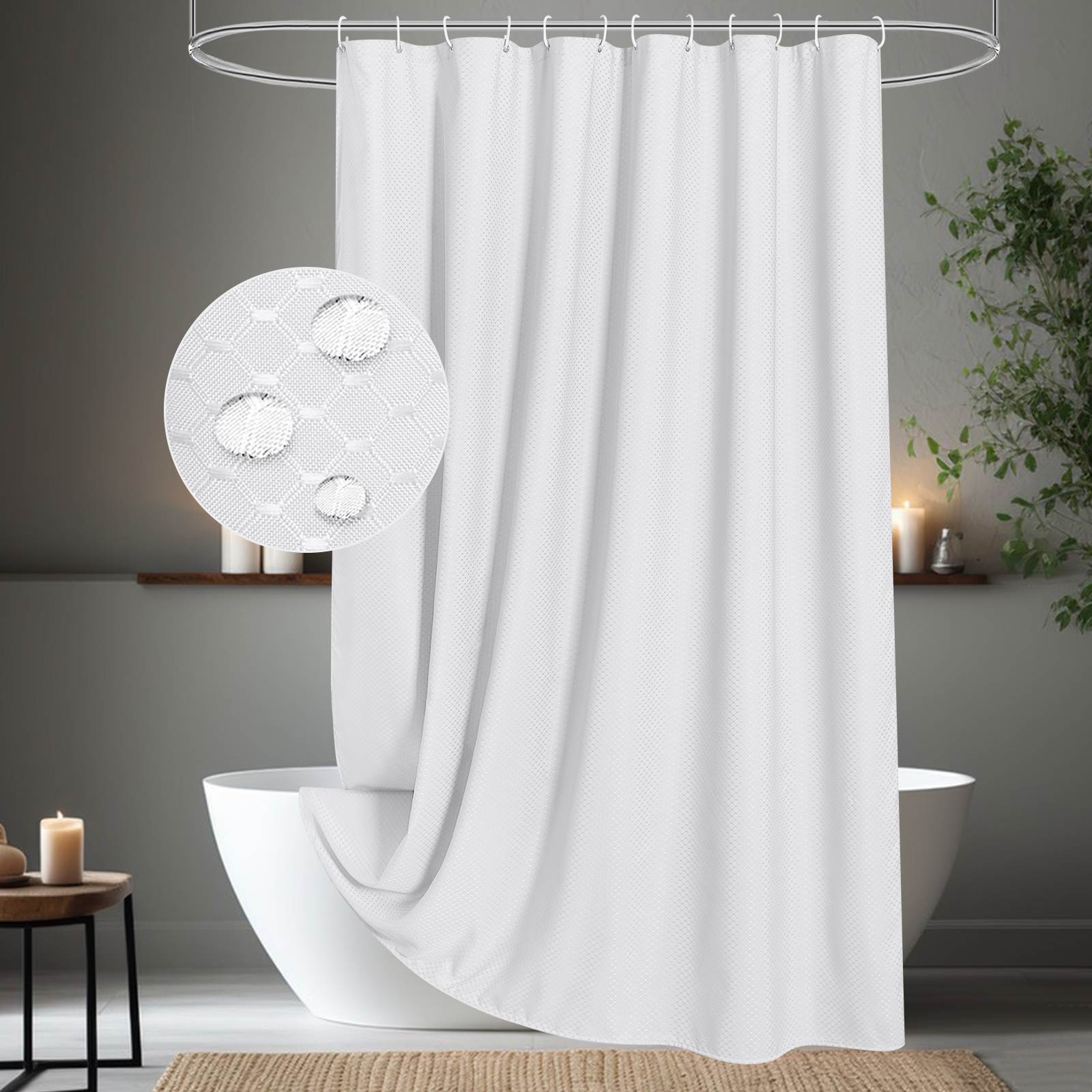 Mainstays Inspire Fabric Shower Curtain, Multicolor, 70" x 72 ...