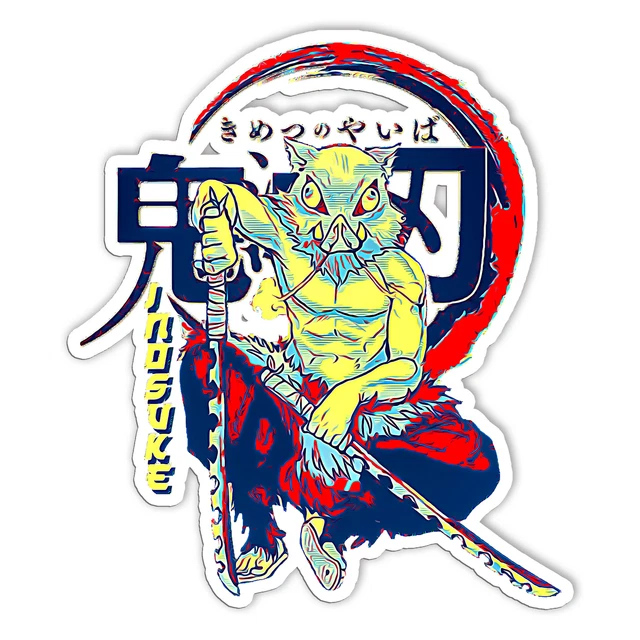 Inosuke Hashibira Demon Slayer Kimetsu No Yaiba Anime Sticker Phone ...