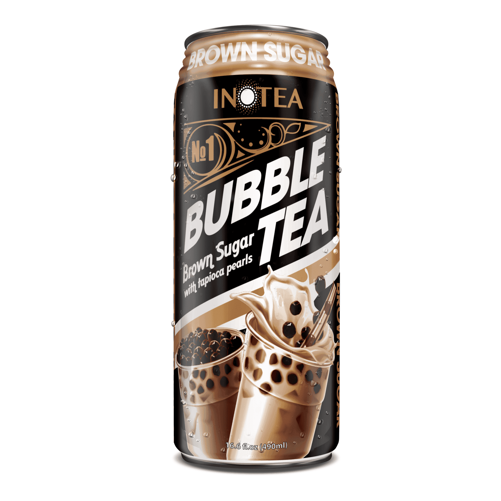INOTEA Taiwanese Brown Sugar Boba Tea Drink, 16.6 oz Can - Walmart.com