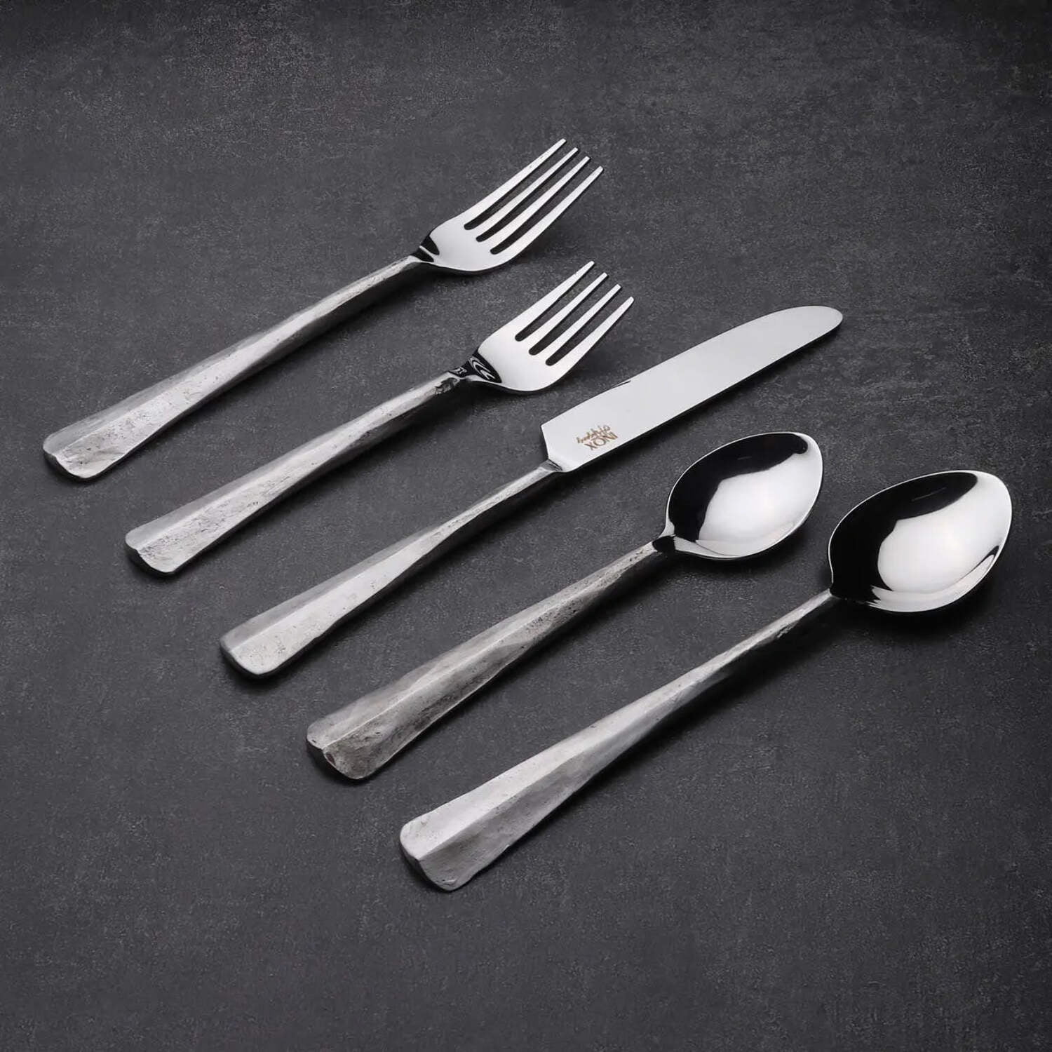 INOX Artisans Modern Stainless Steel Flatware Set, 20-Piece, Ridge ...