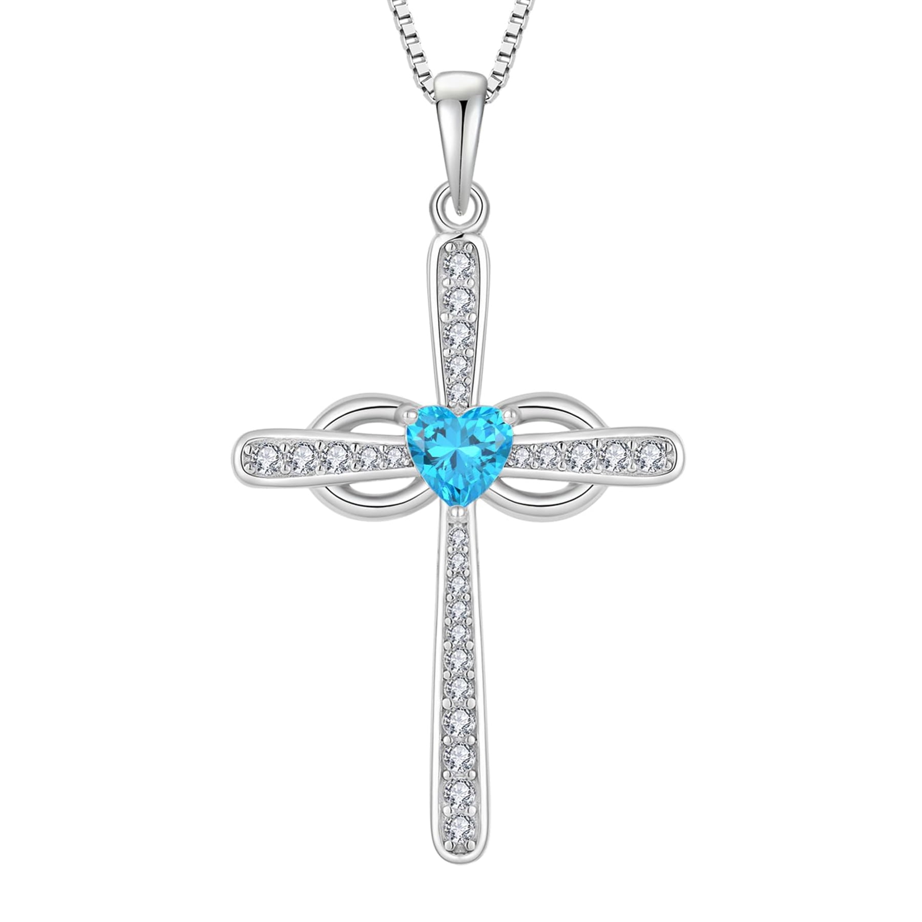 Inpasne Infinity Cross Necklace for Women 925 Sterling Silver Heart ...