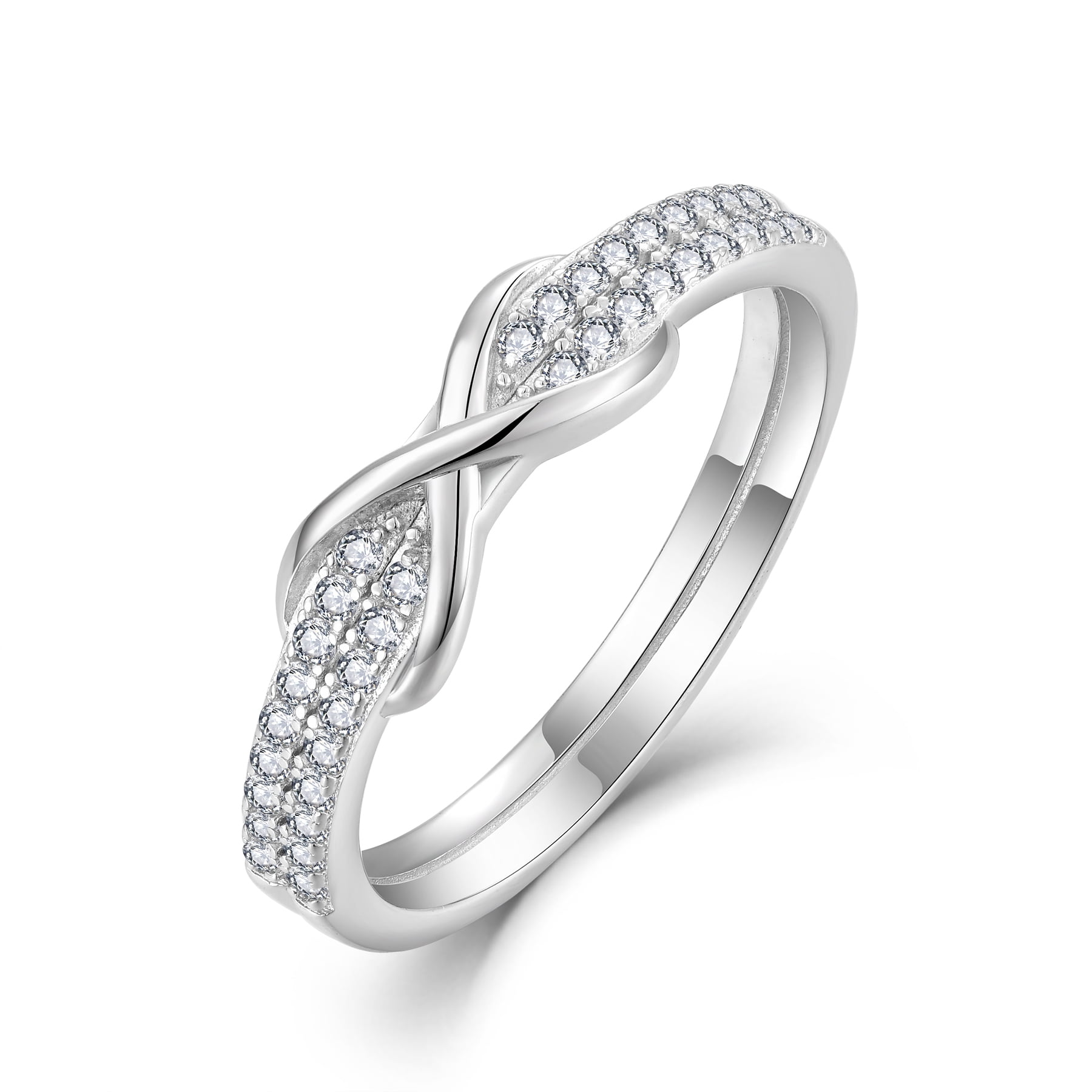 Inpasne Infinity Promise Rings for Her 925 Sterling Silver Cubic ...