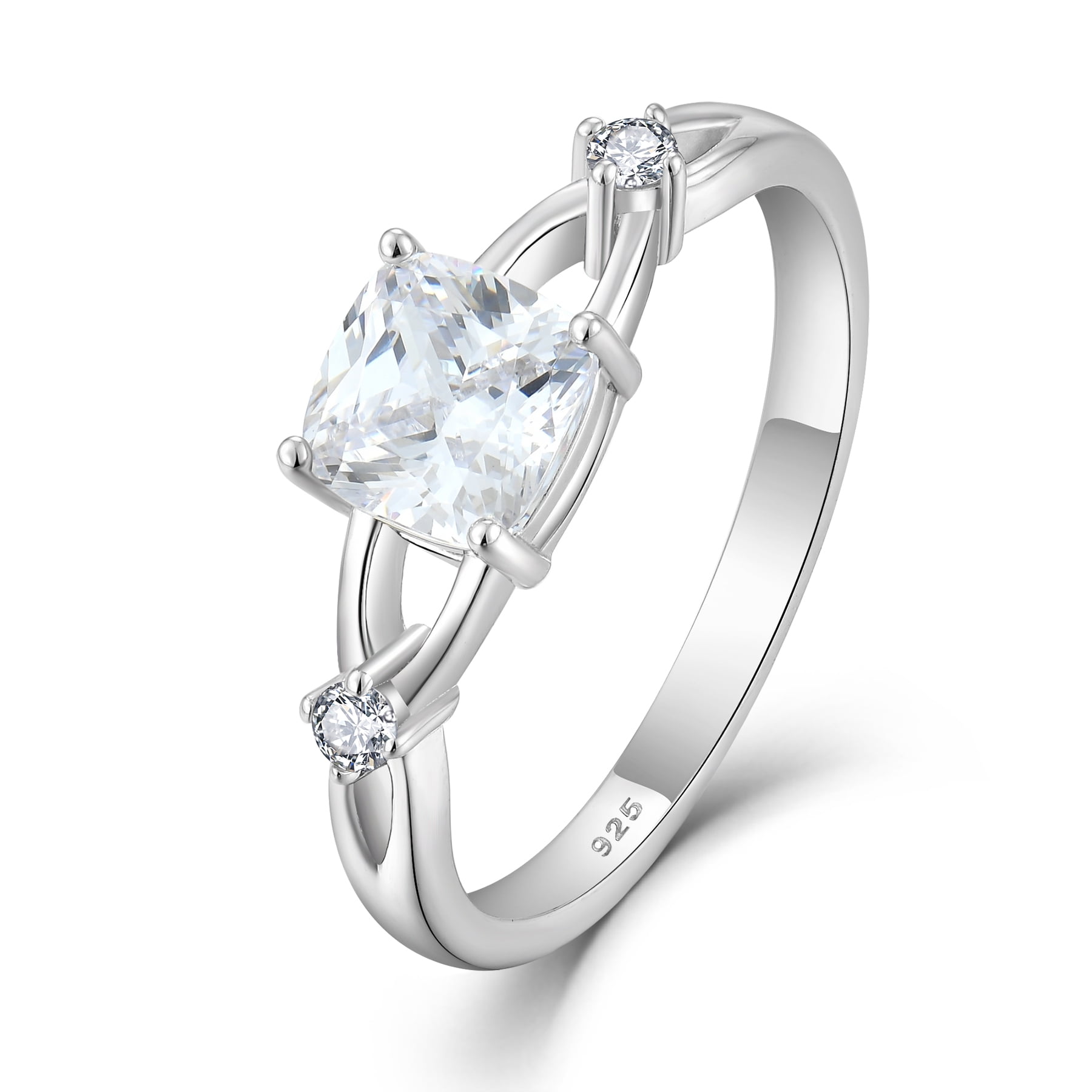 Inpasne Infinity Promise Rings for Her 925 Sterling Silver Princess Cut ...