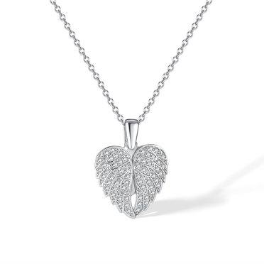 FJ 925 Sterling Silver Guardian Angel Necklace 18K Gold Plated Angel ...