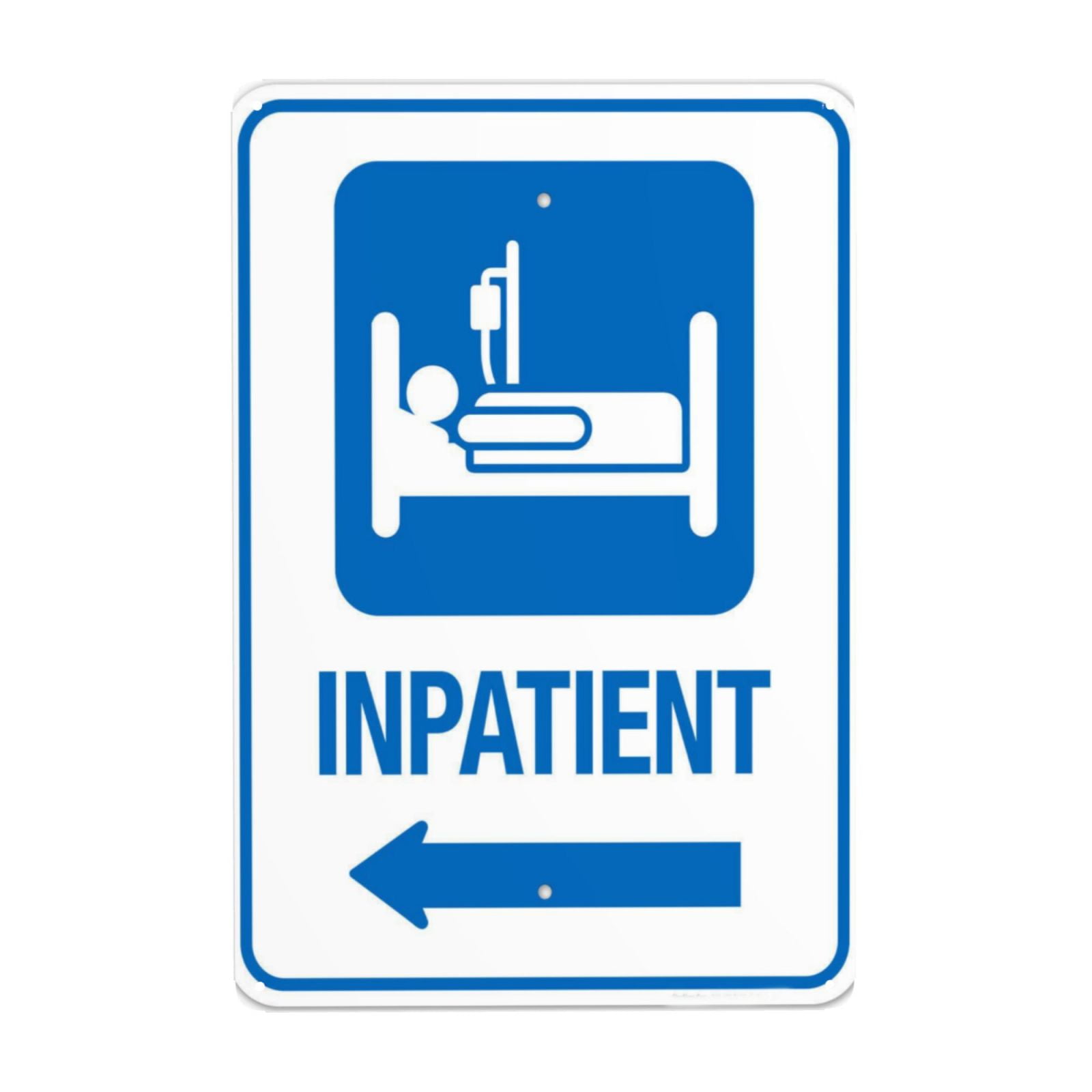 Inpatient With Left Arrow Hospital Sign Retro Metal Tin Sign Wall Decor ...