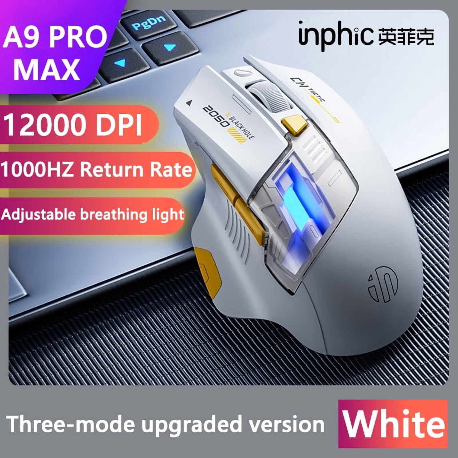 Inphic A9 Explorer Wireless Gaming Mouse 500mA Battery Level Display ...
