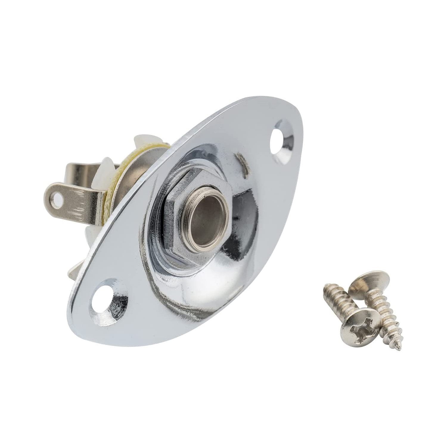 Input Output Jack and Plate Oval Chrome for Electric Guitar Telecaster ...