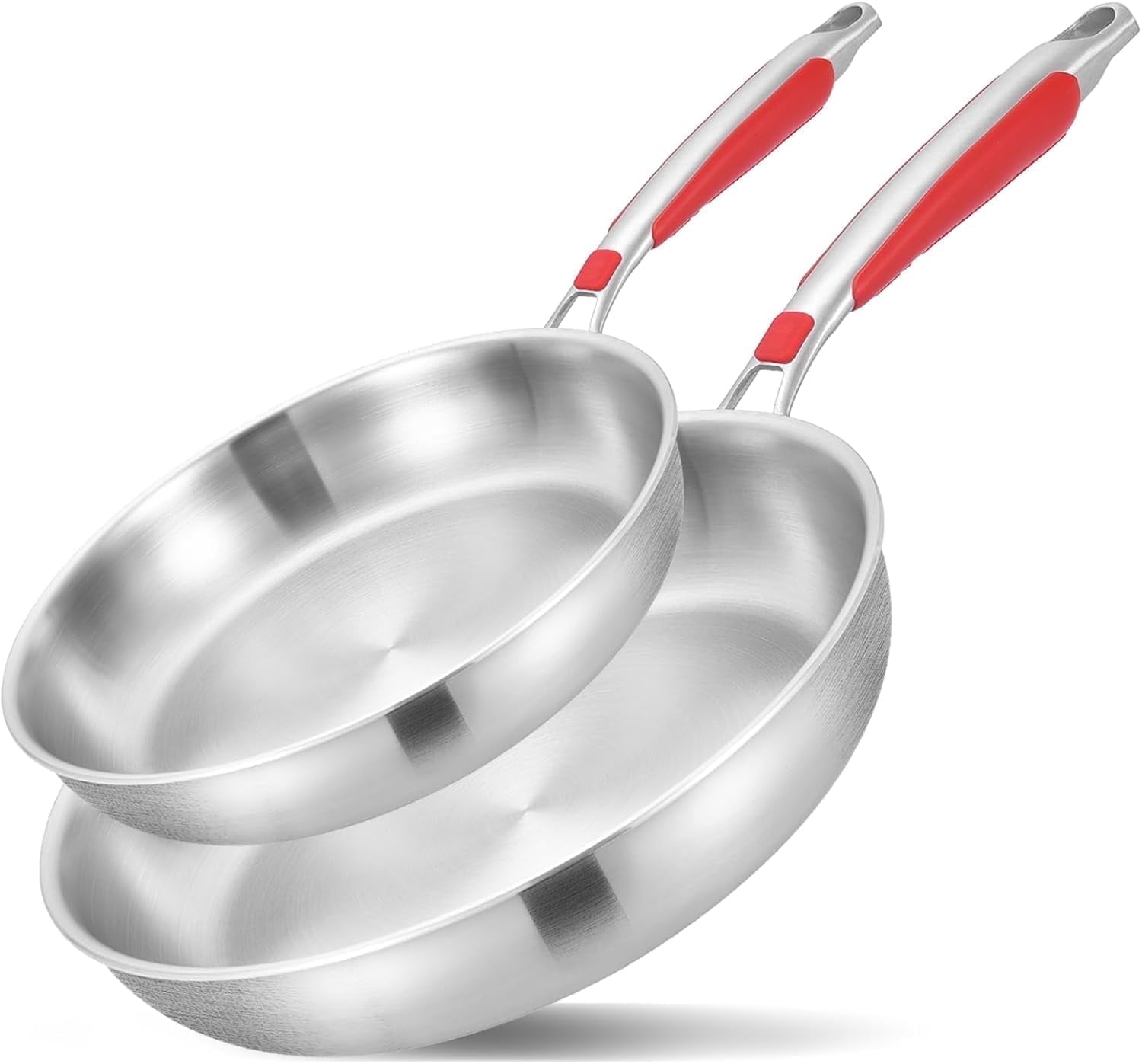 Inqibee 8.5-12 inch Tri-Ply Stainless Steel Frying Pan set of 2 ...
