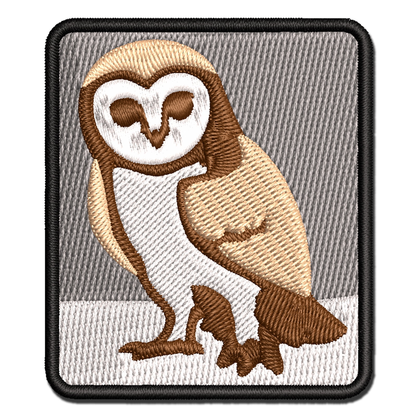 Inquisitive Barn Owl Applique Multi-Color Embroidered Hook & Loop Patch ...