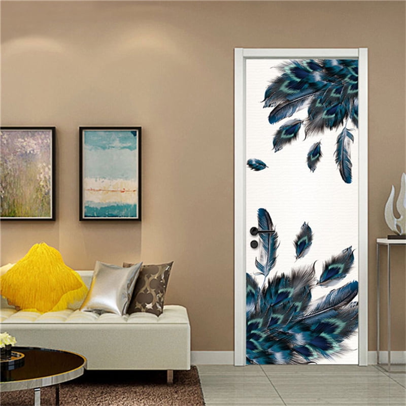 Ins Cartoon Sticker on the Doors PVC Self-adhesive Waterproof Wallpaper ...