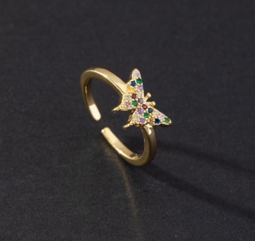 Ins Cold Style Golden Bee Fishbone Ring For Women - Walmart.com