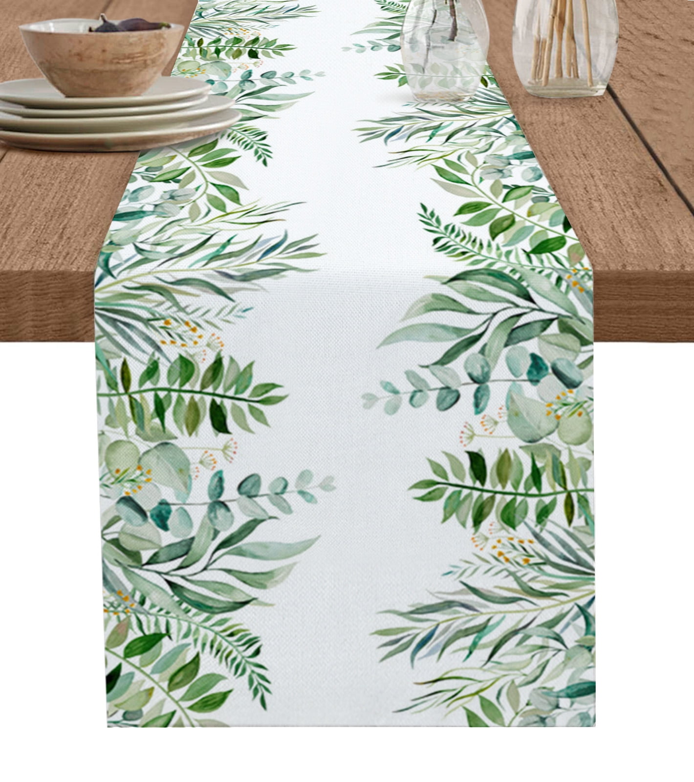 Ins Garden Plant Leaf Eucalyptus Table Runner ration Home r Dinner Table ration Table r ...