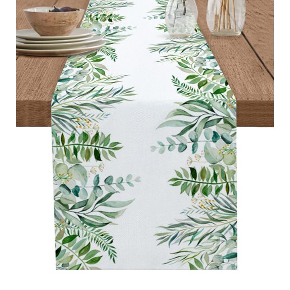 Ins Garden Plant Leaf Eucalyptus Table Runner ration Home r Dinner ...