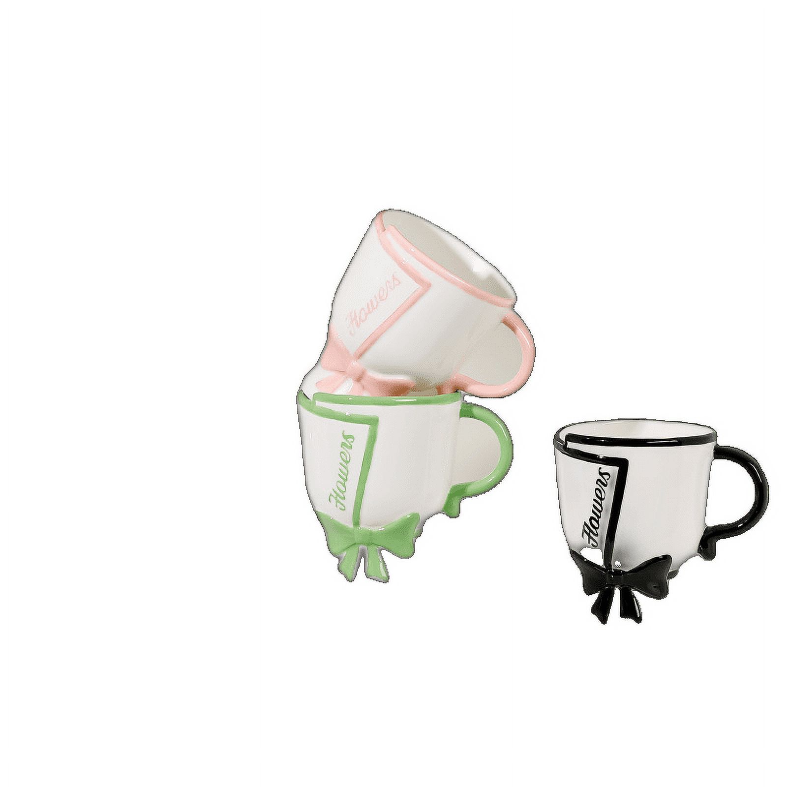 Ins High-Looking Hand-Painted Bow Bouquet Ceramic Mug Simple Niche Cup ...