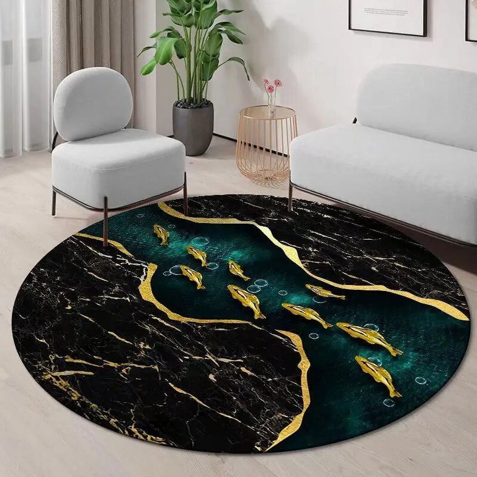 Ins Light Luxury Round Carpets Living Room Large Area Carpet High ...