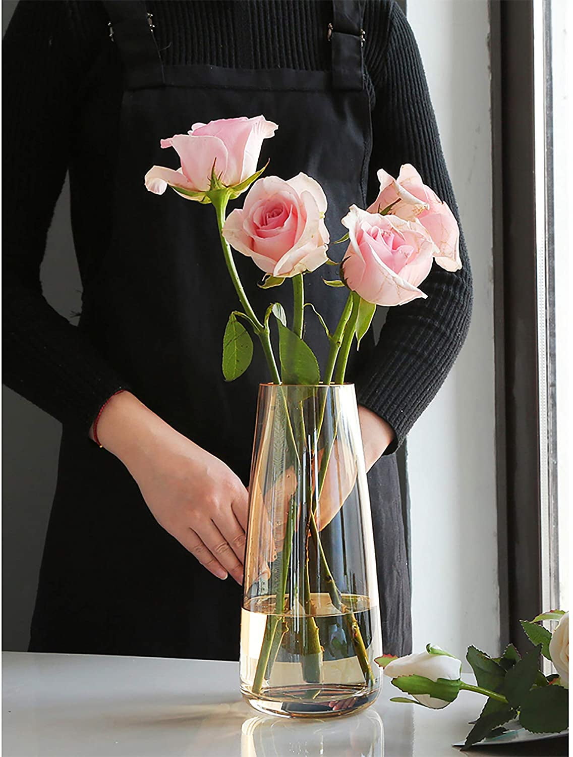 Ins Modern Glass Vase Irised Crystal Clear Glass Vase for Home Office ...
