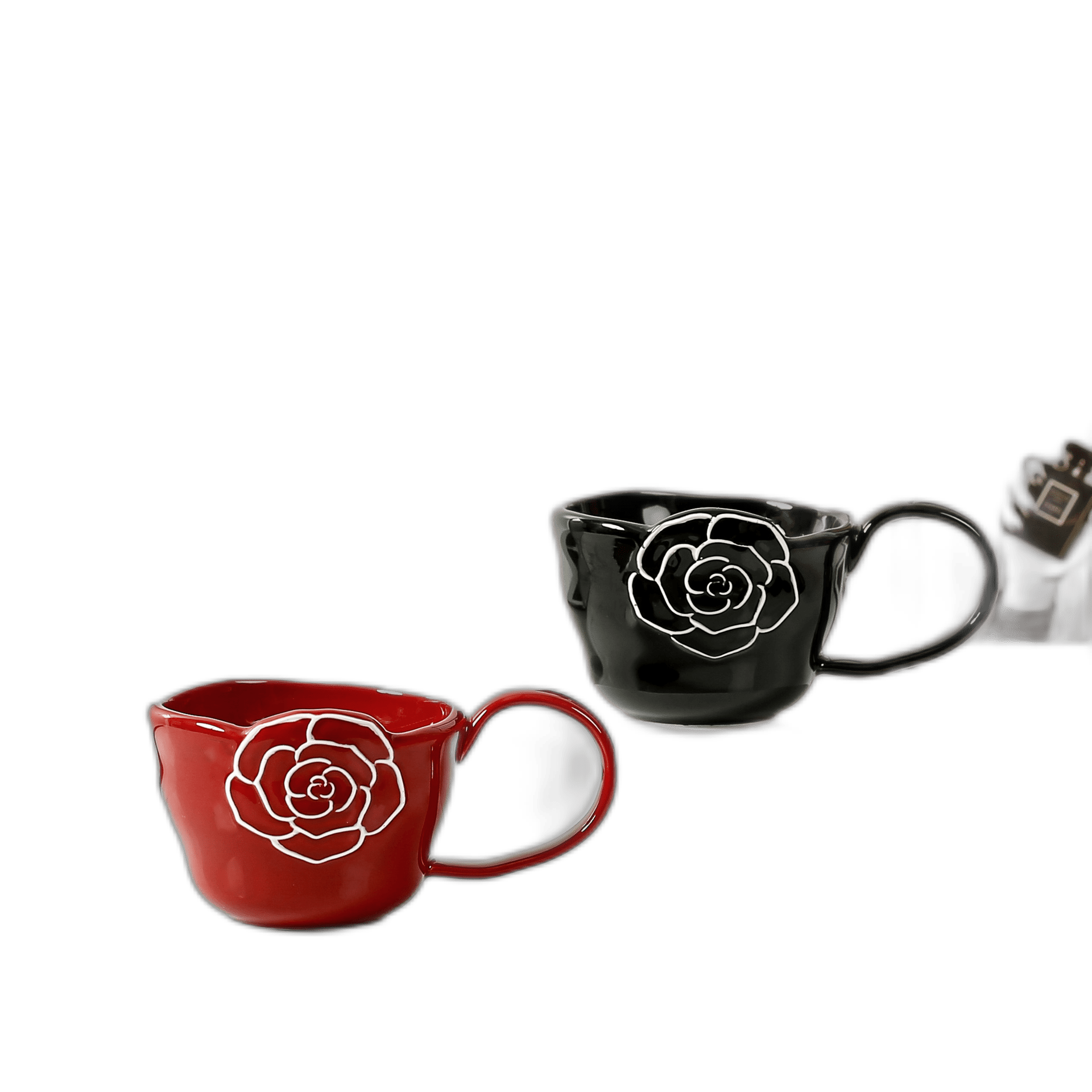 Ins Simple Coffee Cup Ceramic Three-Dimensional Relief Cup Creative Mug ...