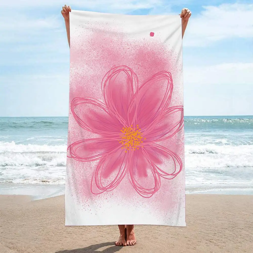 Ins-Style Flowers Beach Towel, Digital Printing Thin Quick-Dry Anti ...