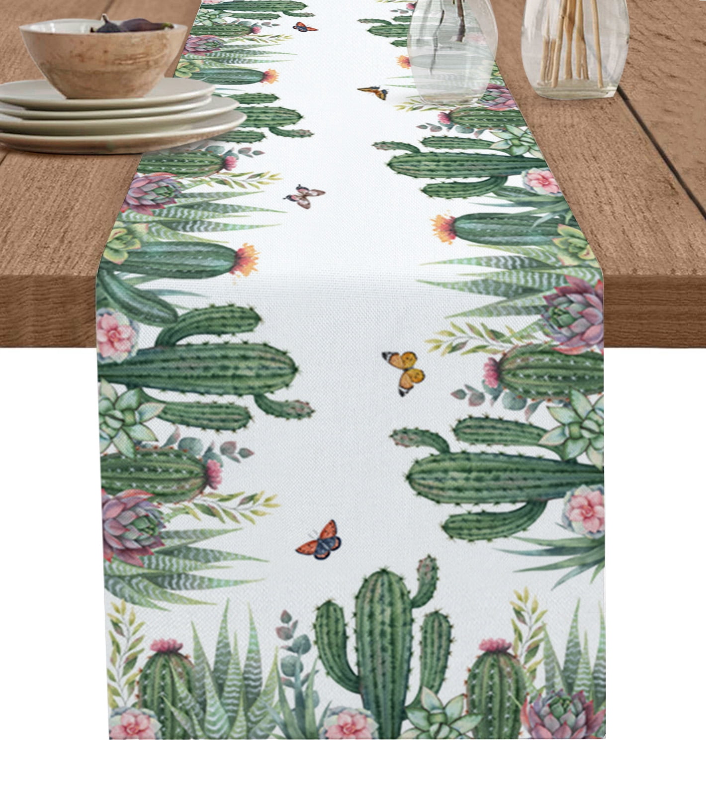 Ins Style Garden Cactus Tropical Plant Table Runner ration Home r ...