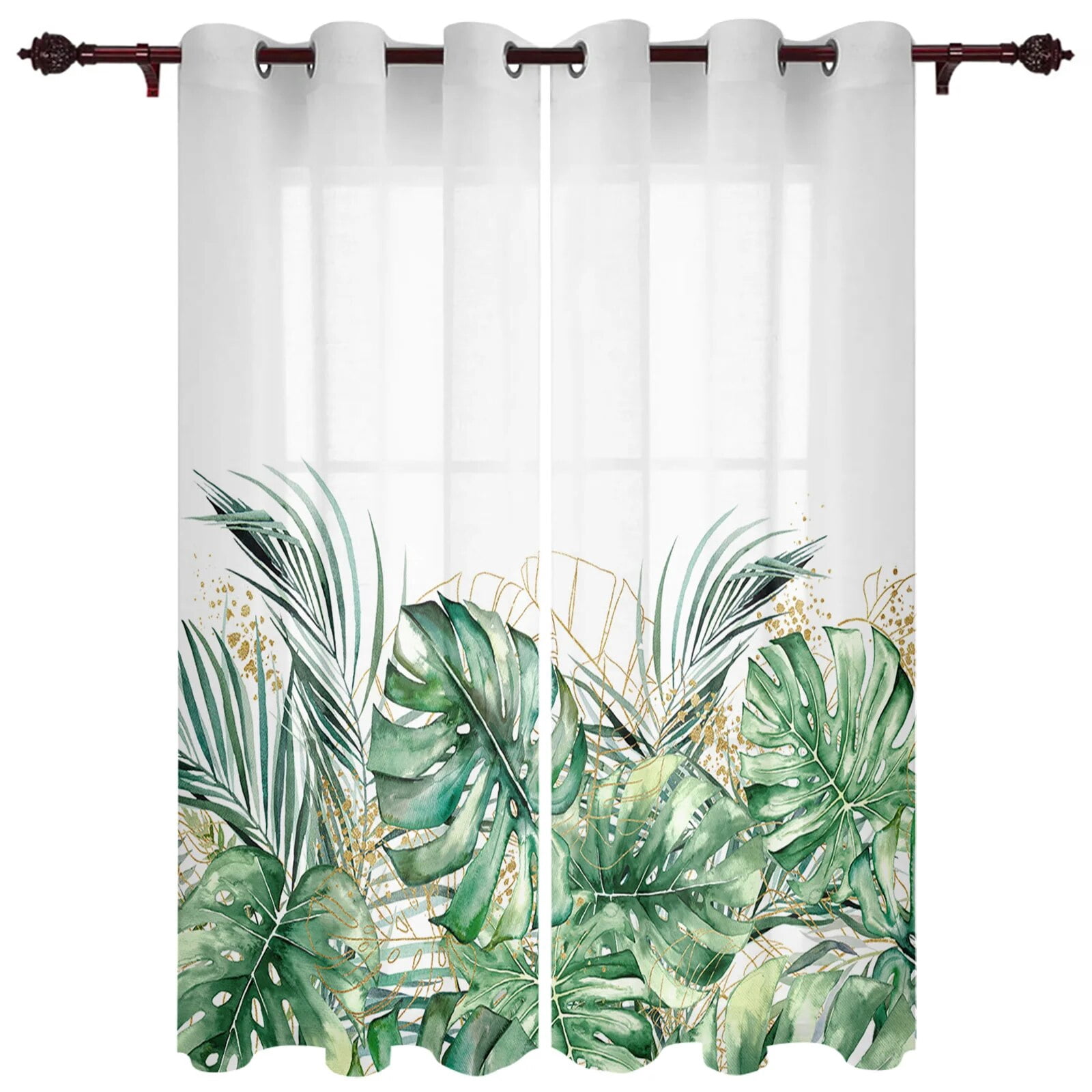 Ins Style Tropical Plant Palm Leaf Banana Leaf Modern Curtains Bedroom ...