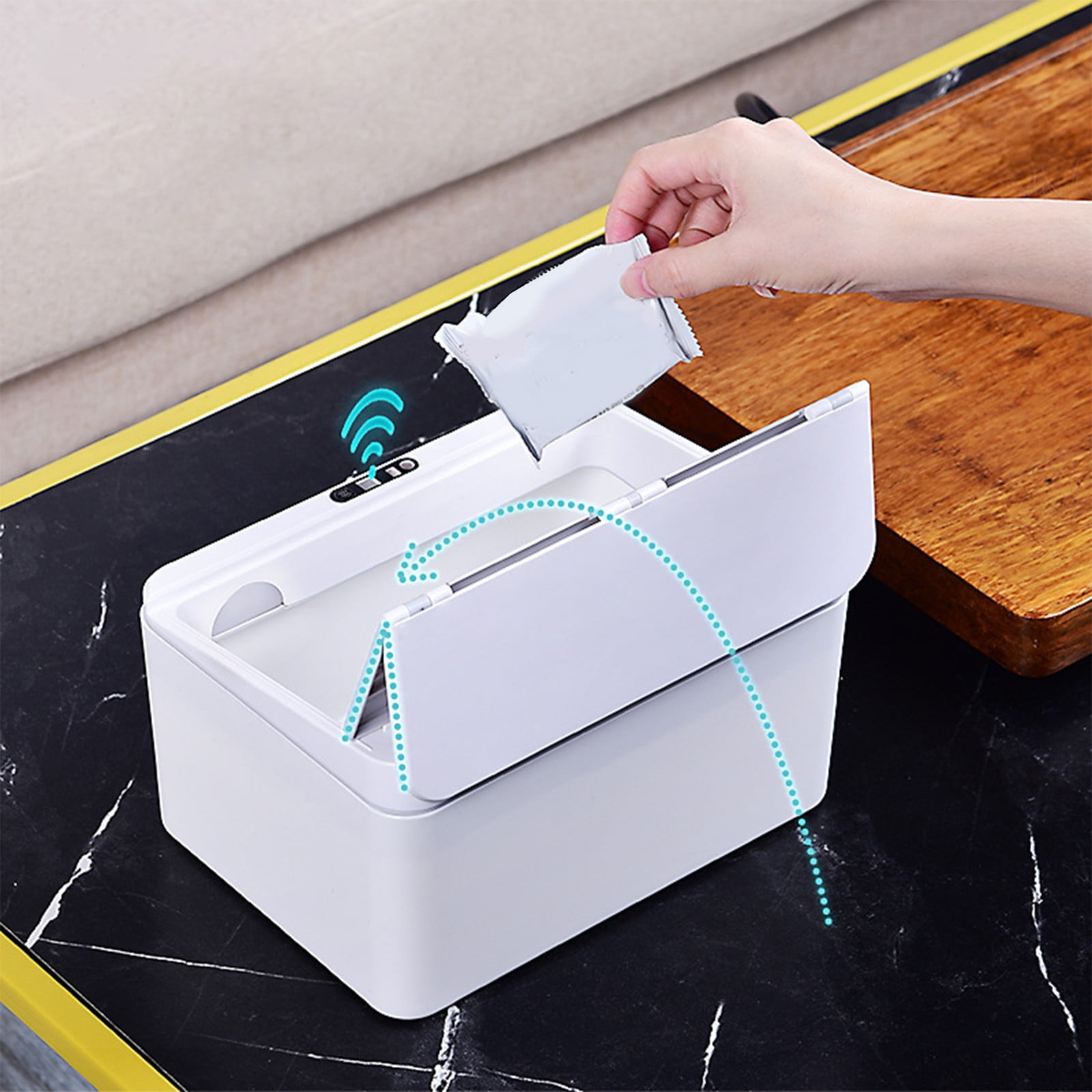 InsCrazy 2.1 Gallon Trash Can Desktop Smart Induction Trash Can Desktop ...