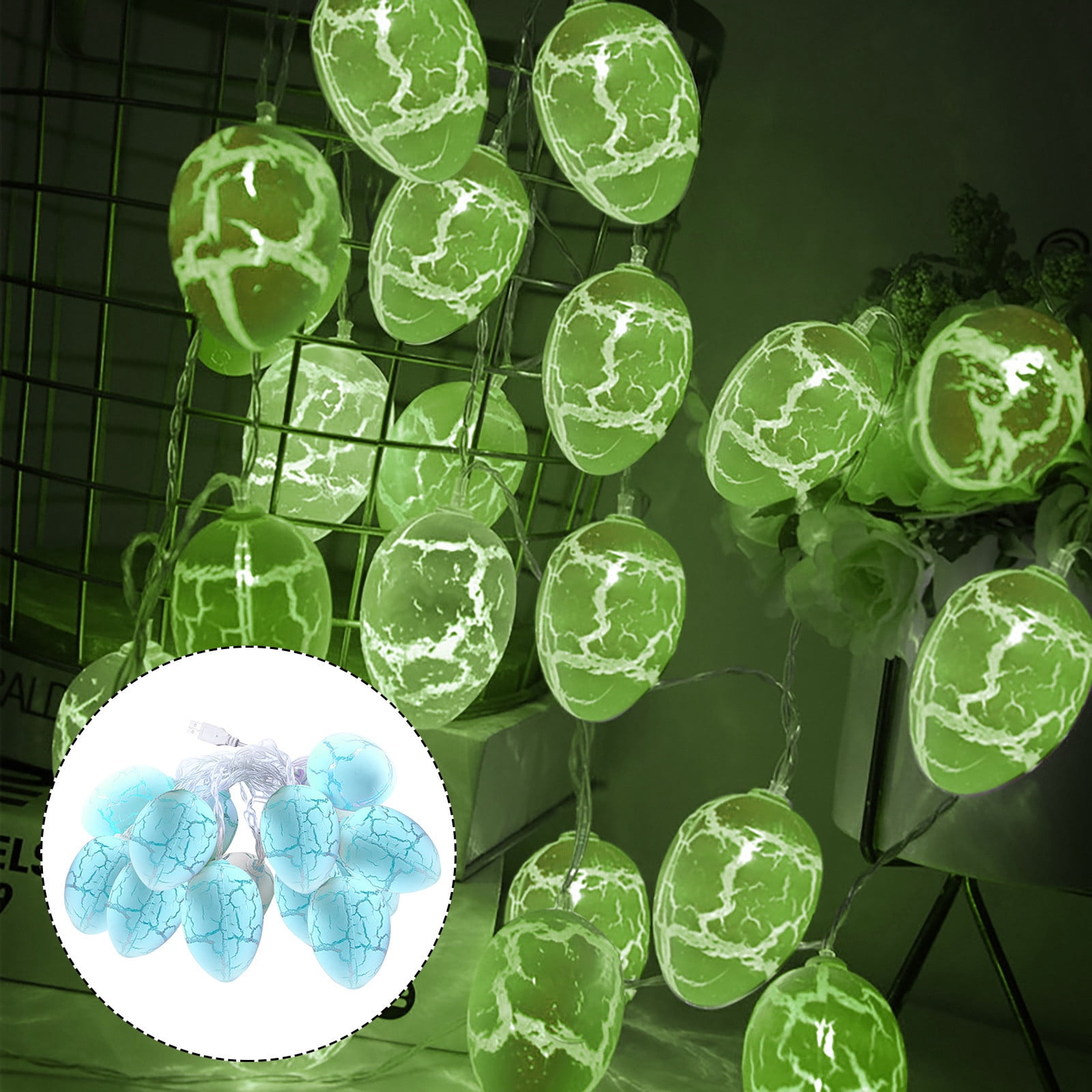 InsCrazy 4.92ft Easter Eggs 10 Led String Lights, Battery Operated ...