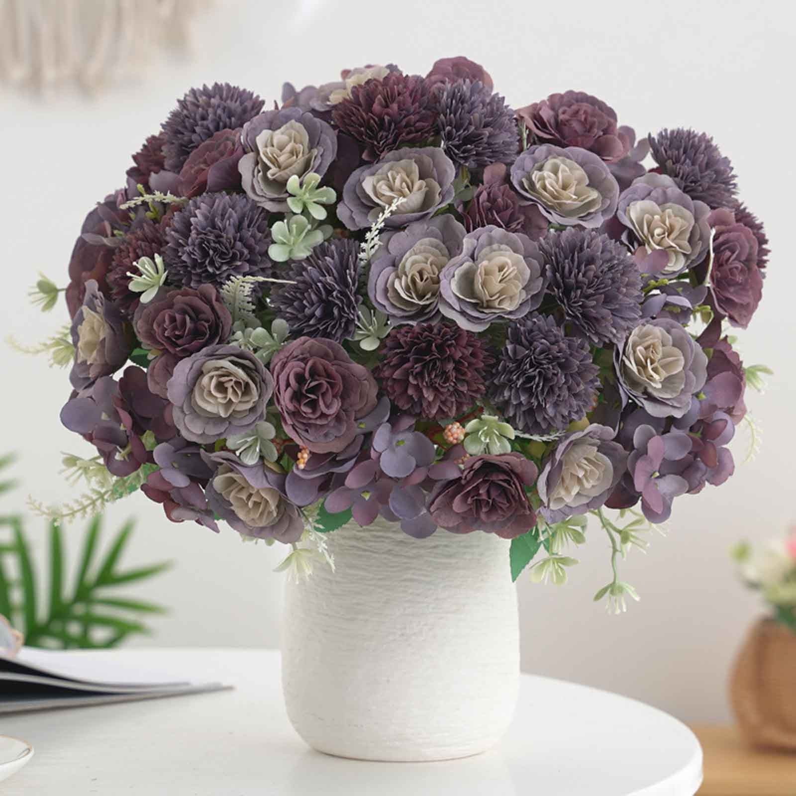 InsCrazy Artificial Flowers 24 Bouquets Of Artificial Rose Outdoor ...