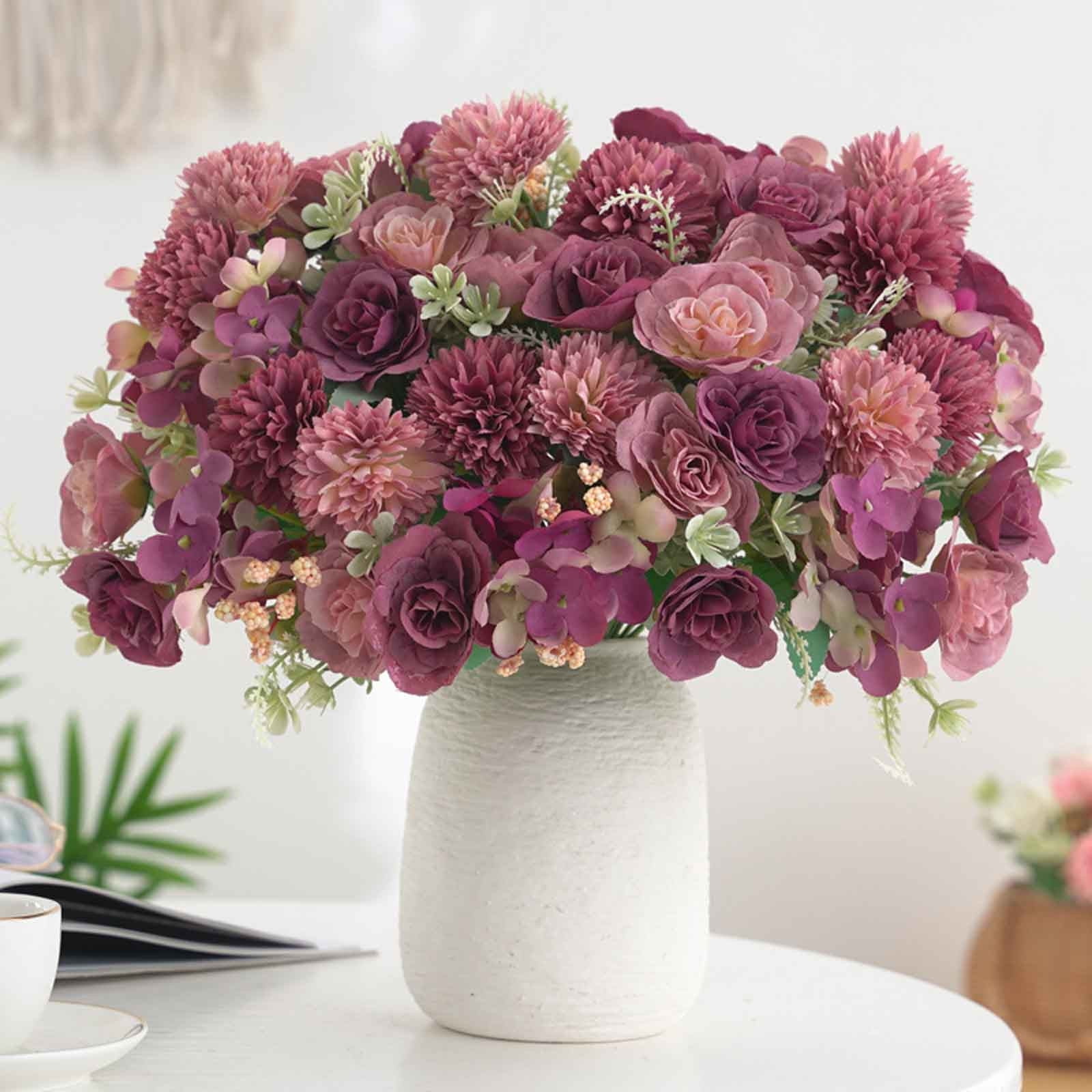 InsCrazy Artificial Flowers 24 Bouquets Of Artificial Rose Outdoor ...