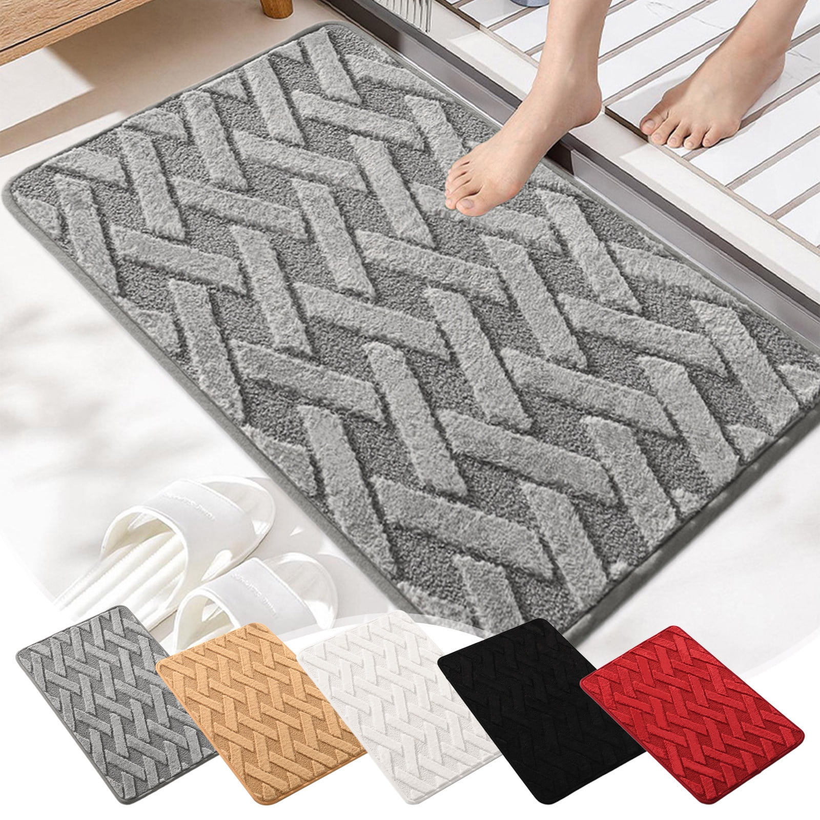 InsCrazy Bathroom Rugs Absorbent Bathroom Water Absorbing Door Mat ...