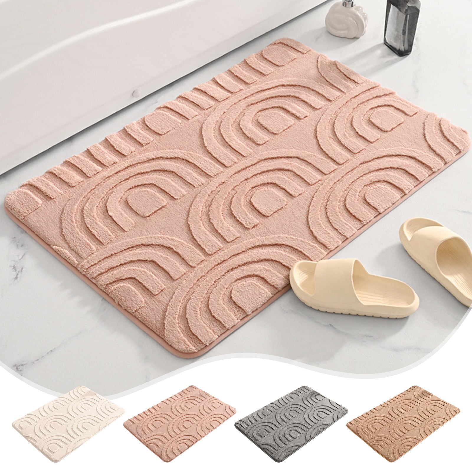 InsCrazy Bathroom Rugs Soft and Comfortable Fast Absorbent Bathroom Non ...