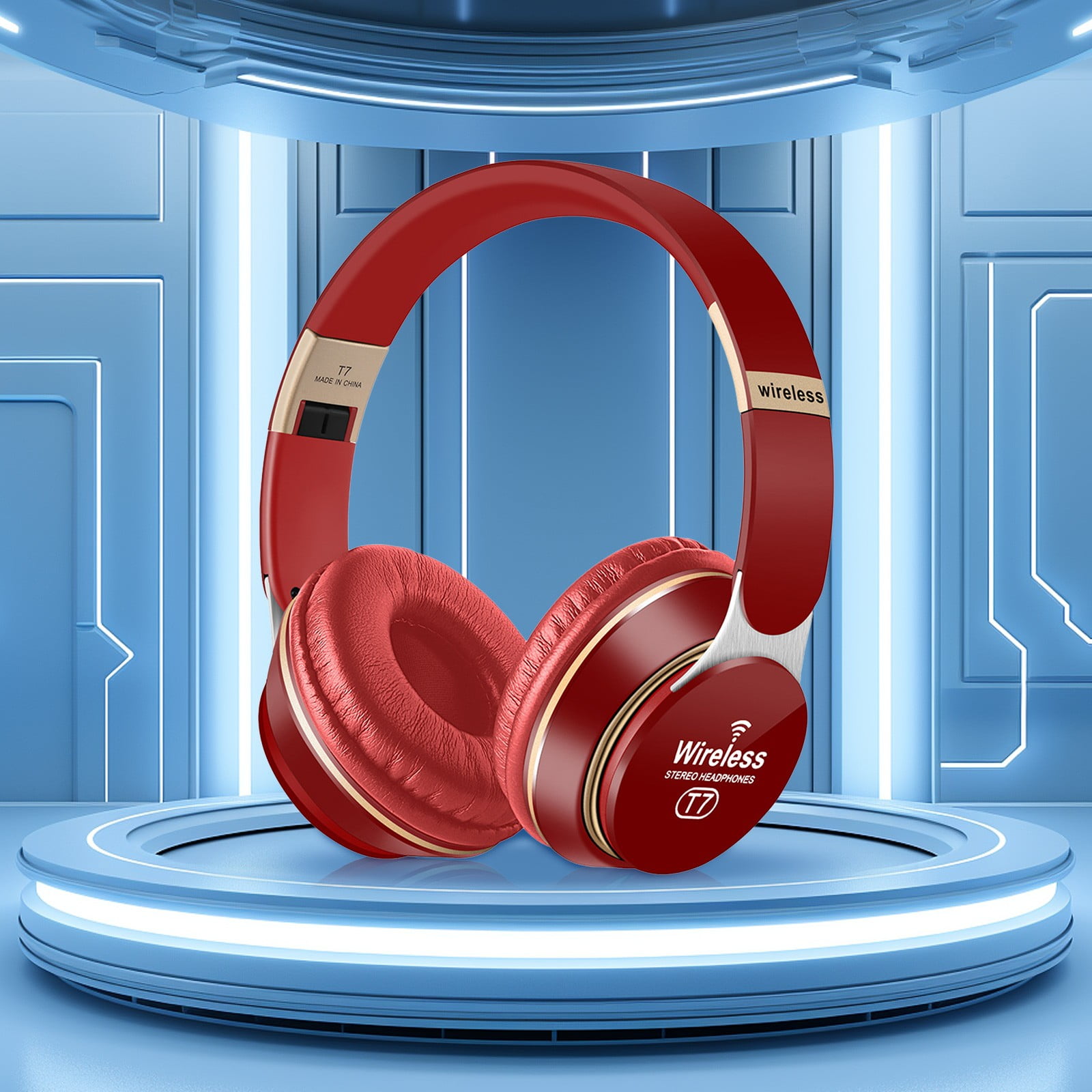 InsCrazy Bluetooth Headphones Over-ear Headset Head Mounted Retractable ...