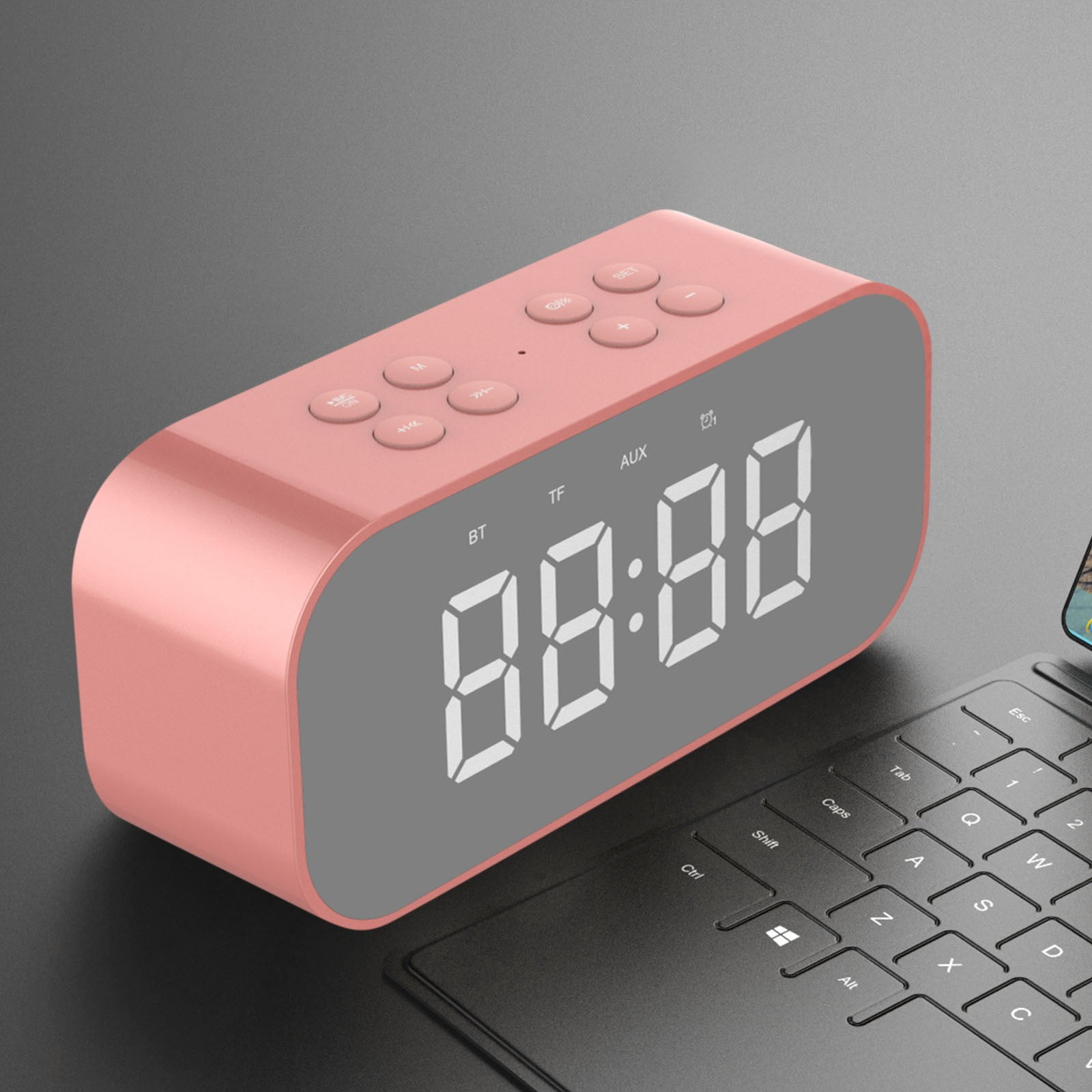 InsCrazy Bluetooth Speaker with Clock Alarm Clock Bluetooth Speaker ...