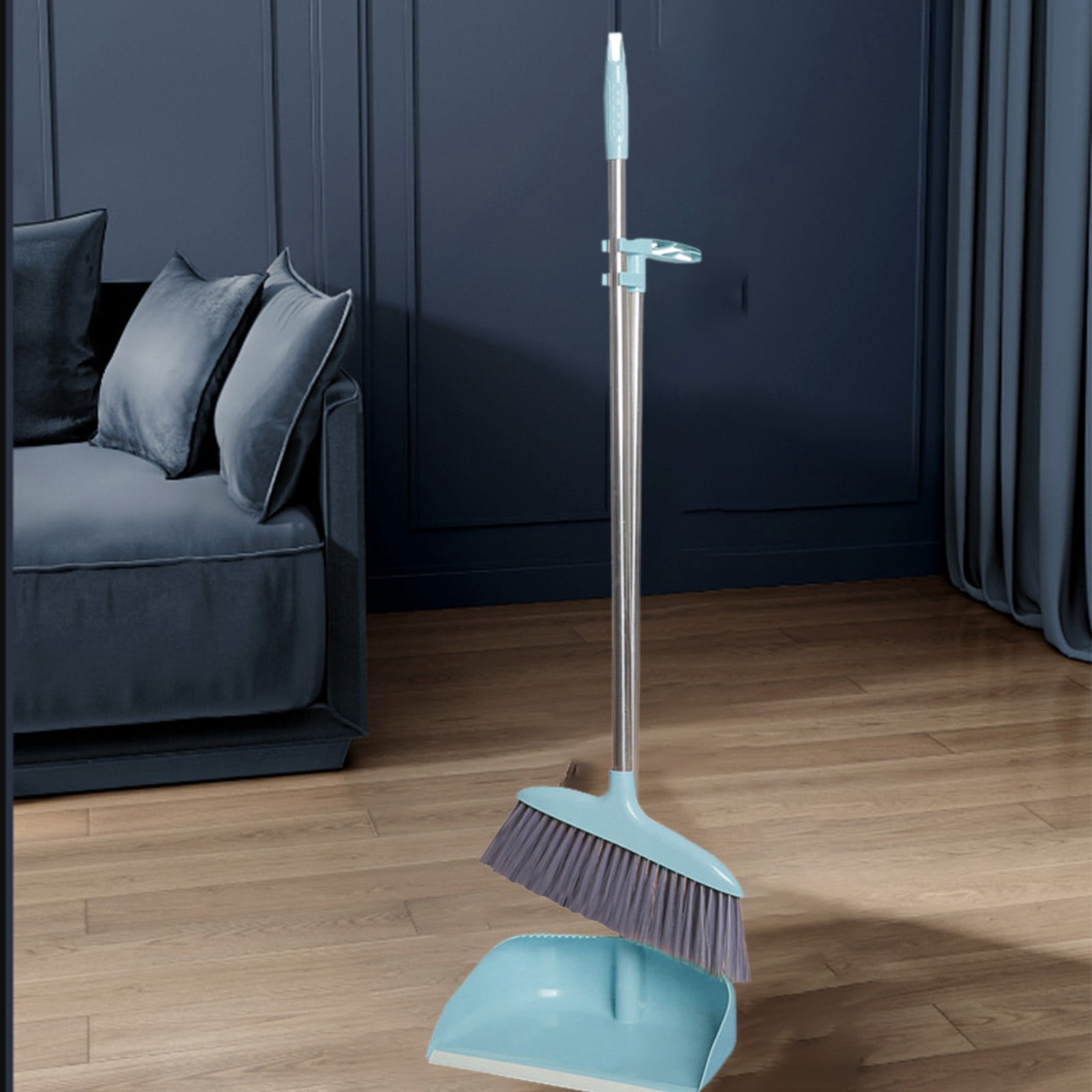 InsCrazy Broom with Dustpan Combo Set Set Standing Lightweight Space ...