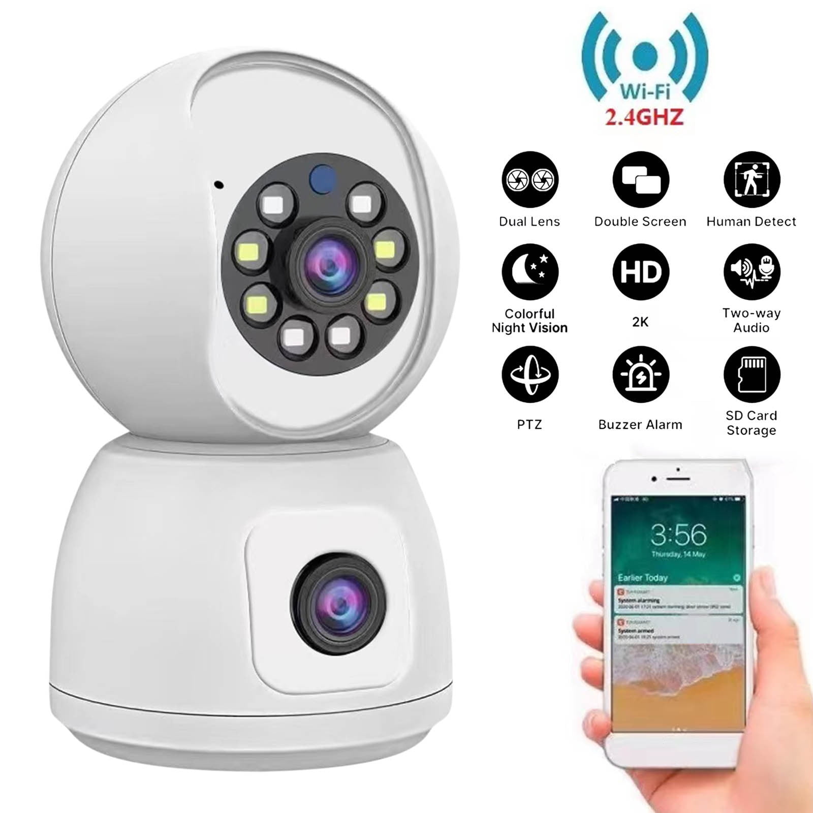 InsCrazy Cameras for Home Security, Smart 4MP-lens HD Indoor ...