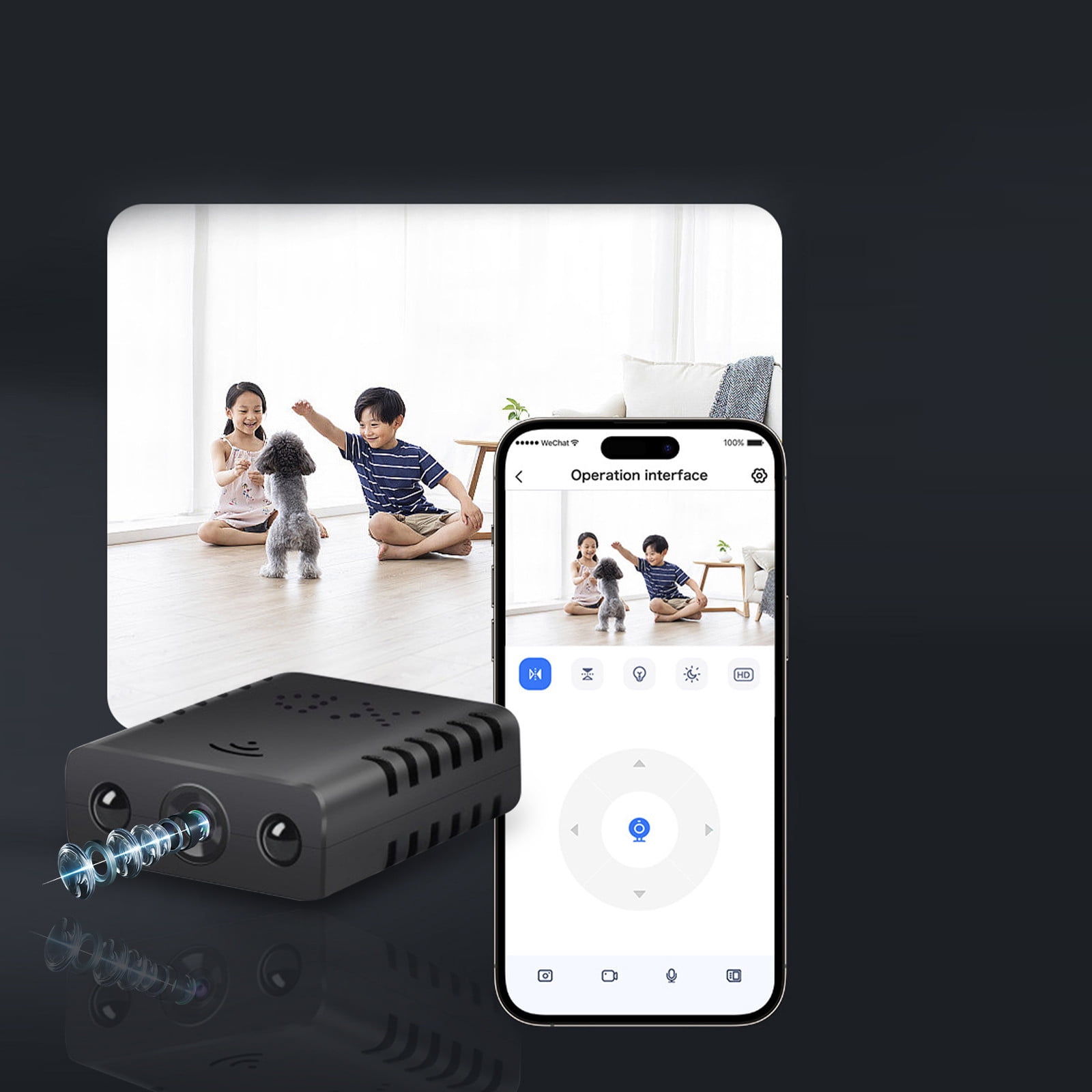 InsCrazy Cameras for Home Security, WIFI Home Phone Remote Monitor HD ...