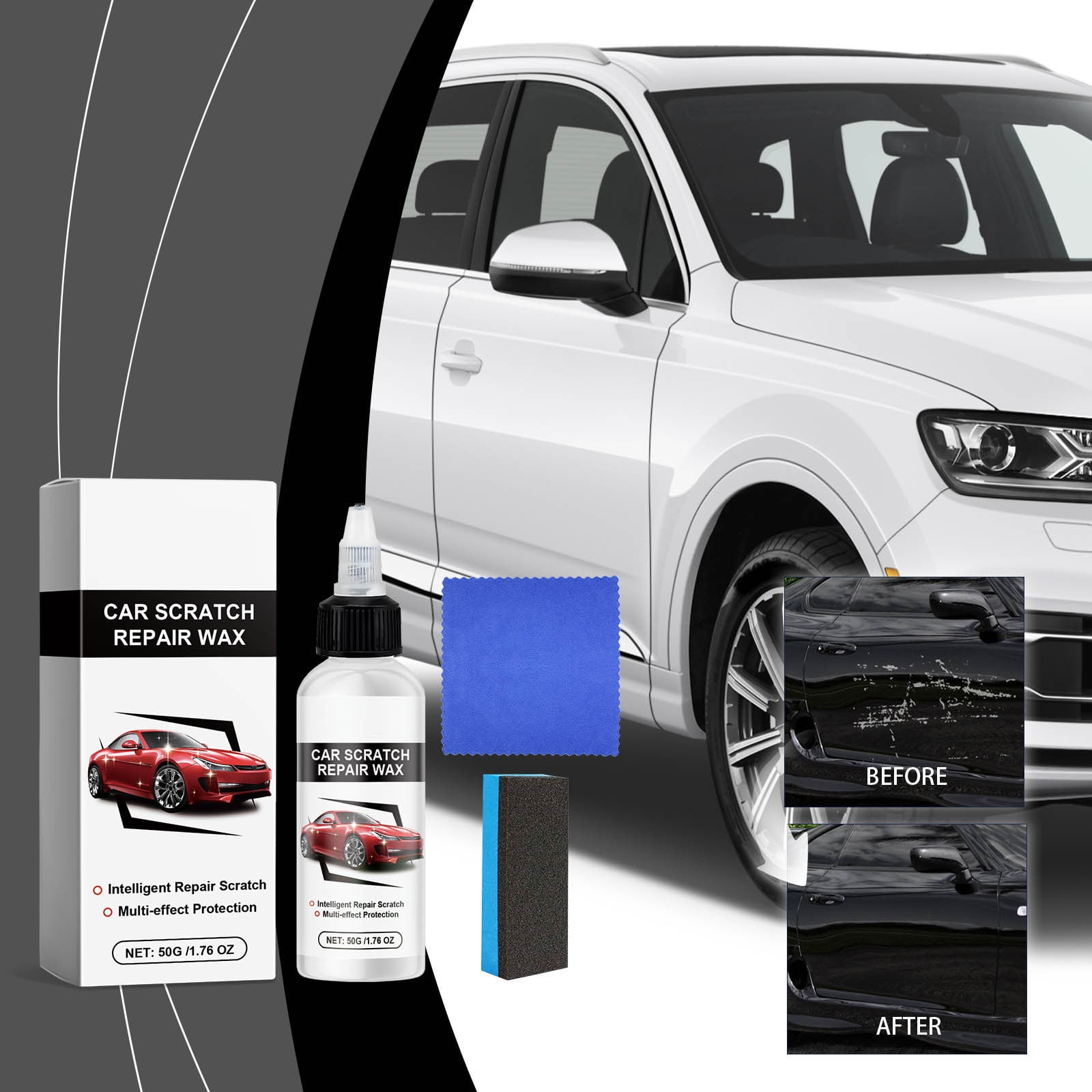 InsCrazy Car Scratch Remover Kit, Shiny Car Paint Restorer Ultimate ...