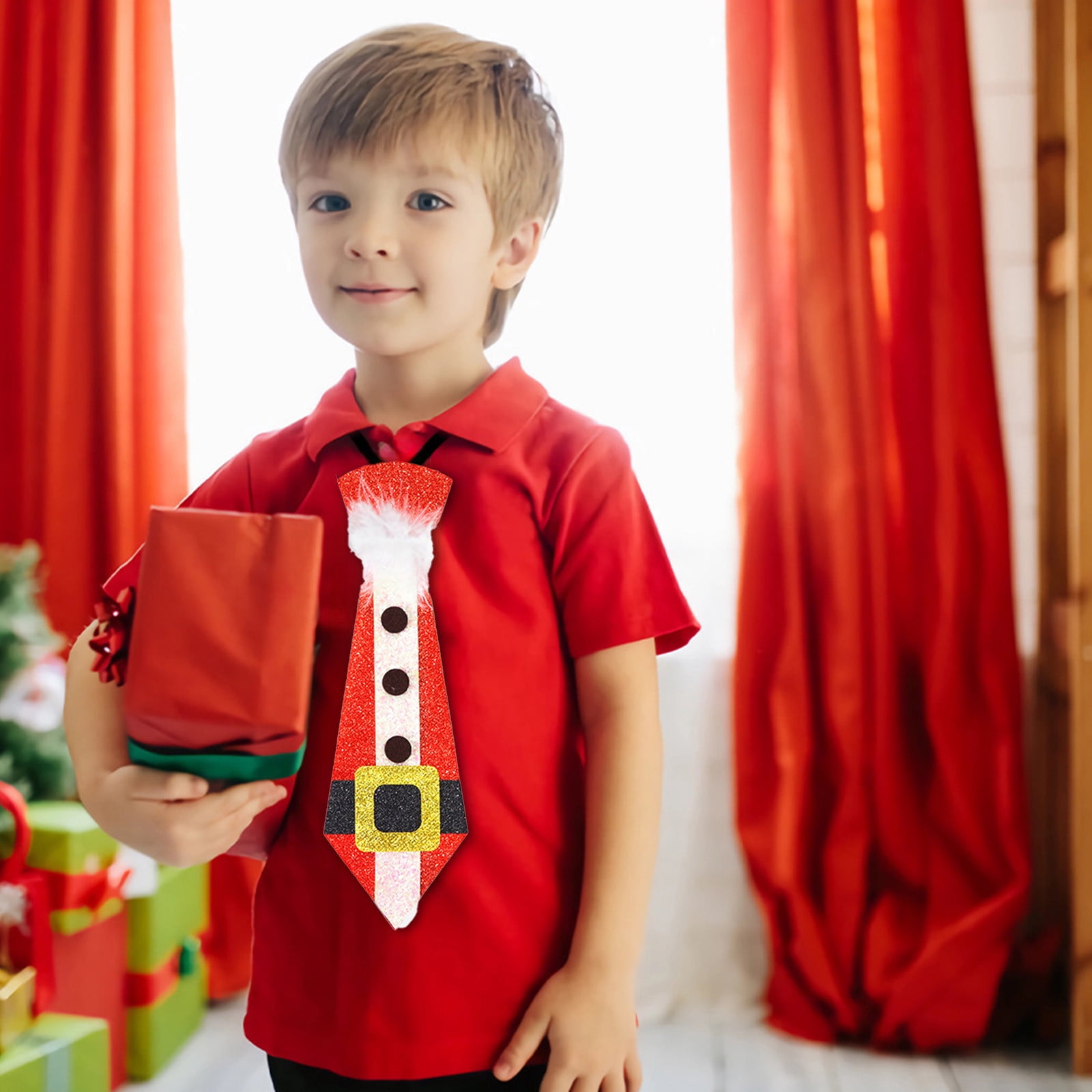 InsCrazy Christmas Deals Christmas Tie Cartoons Pattern Costume Dress Up Children's Gift ...