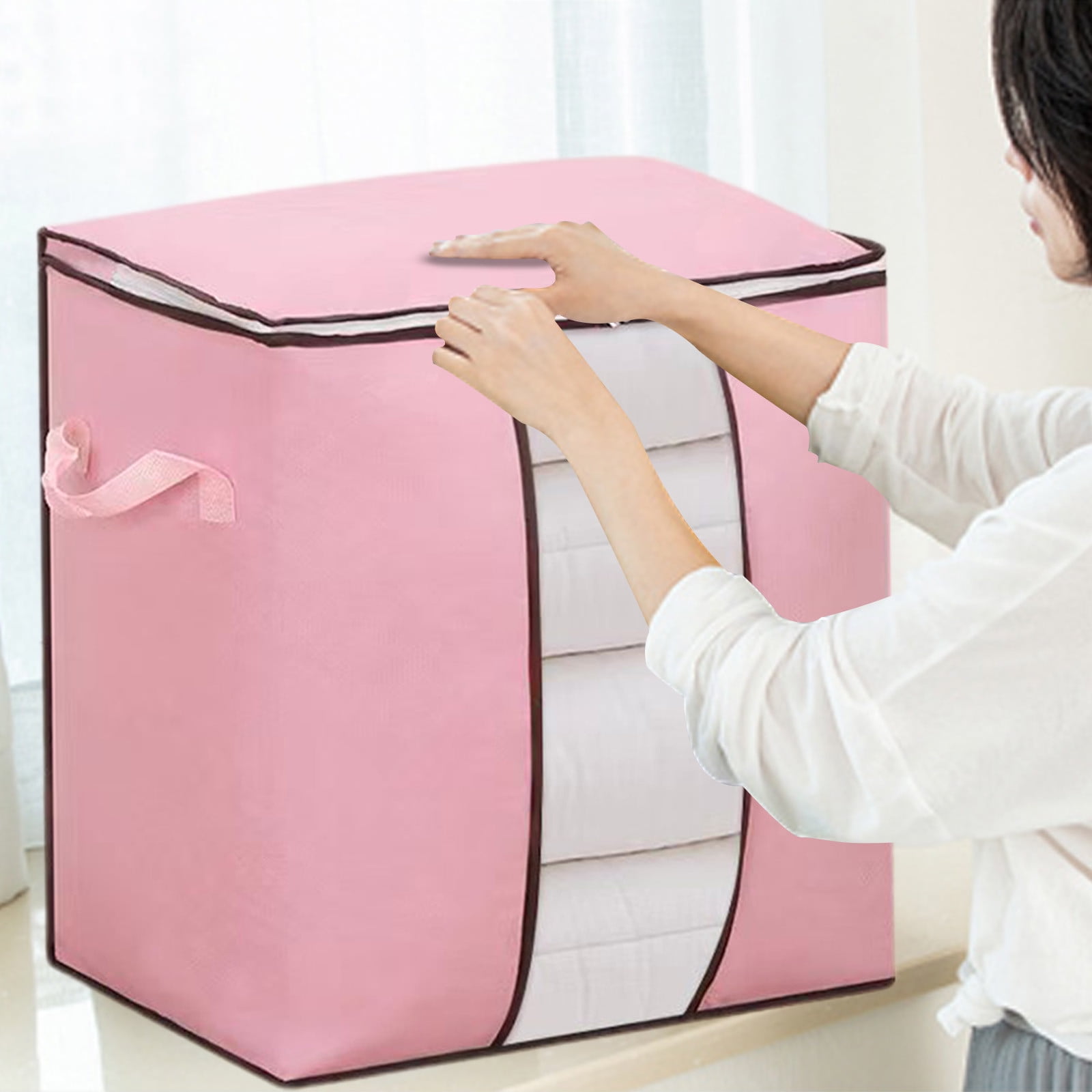 InsCrazy Cloth Storage Bins, Heavy Duty Storage with Reinforced Handles ...