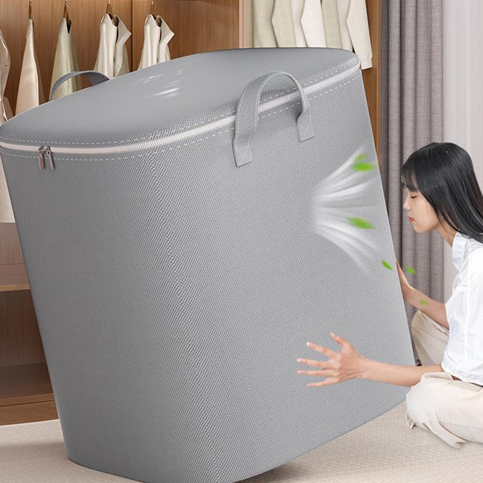 InsCrazy Cloth Storage Bins, Heavy Duty Storage with Reinforced Handles ...