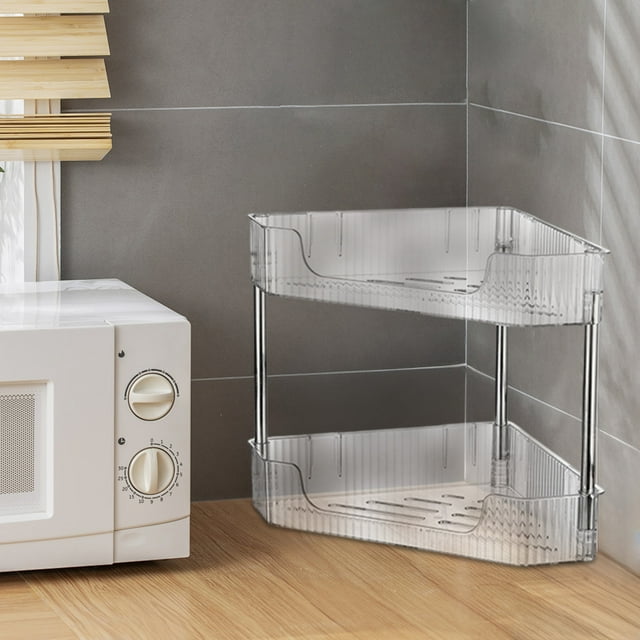 InsCrazy Desk Organizer Kitchen Double Shelf Countertop Corner ...