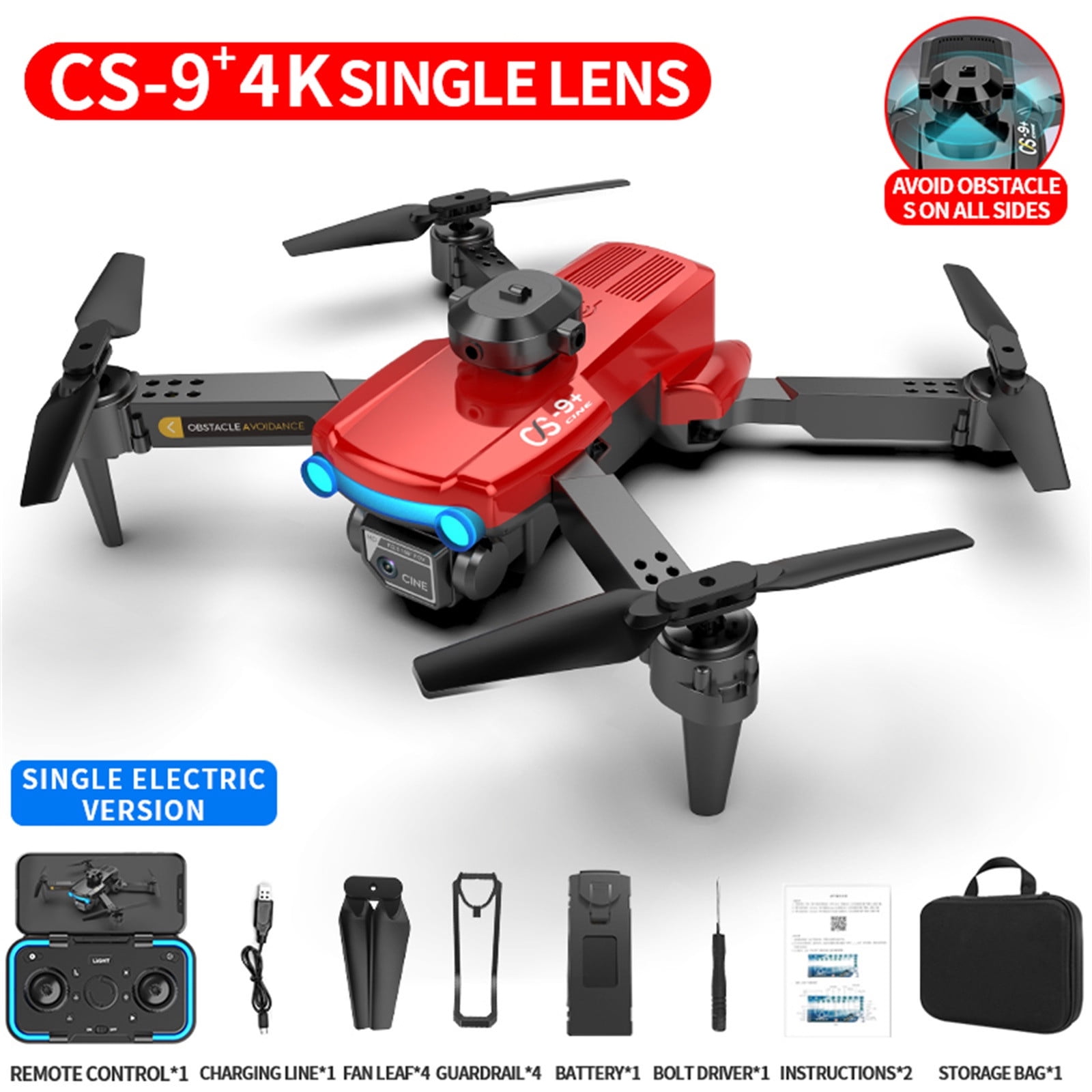 InsCrazy Drone New Cs9 Drone 4k Profession Obstacle Avoid al- Camera HD Fpv Wifi Foldable ...