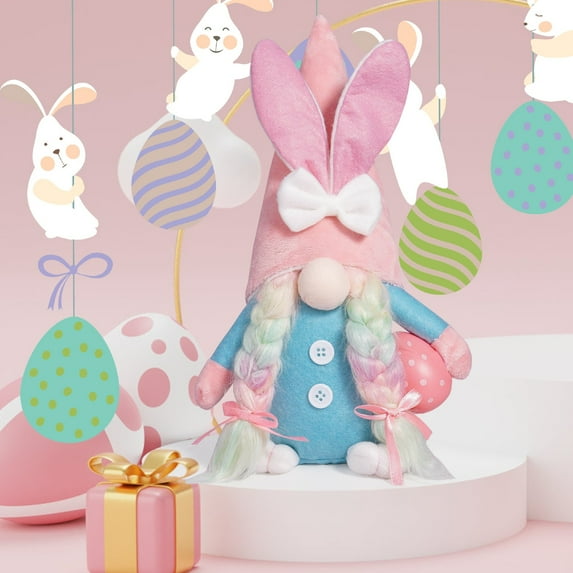 InsCrazy Easter Plush Bunny Faceless Doll Carrot Cute Easter Decoration ...